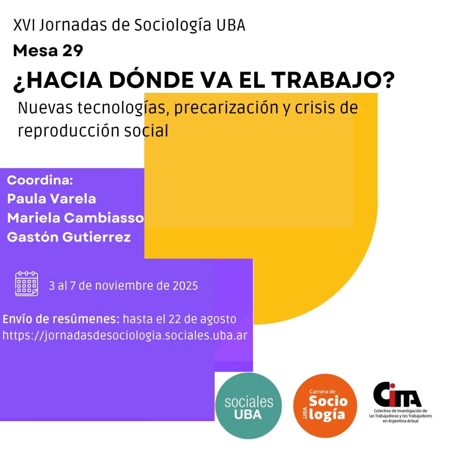 XVI Jornadas de Sociología UBA ¿Hacia dónde va el trabajo? Nuevas tecnologías, precarización y ...